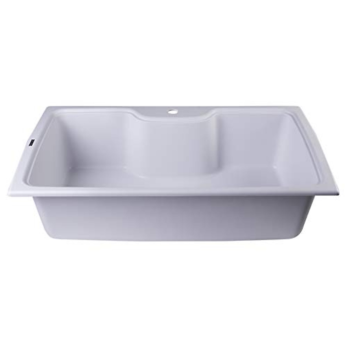 ALFI brand AB3520DI-W Drop-In Single Bowl Granite Composite Kitchen Sink, 35", White