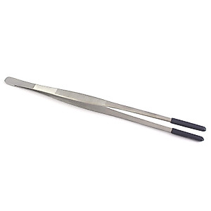 OdontoMed2011® Tweezers Rubber PVC Coated Tips 12" Stainless Forceps Steam Ultrasonic Cleaning Stainless Steel Steamer Tweezers