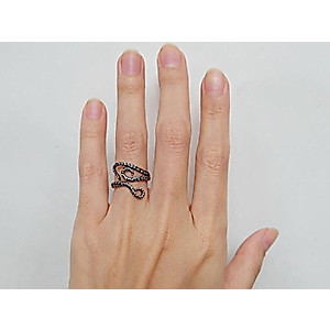 SOVATS Octopus Ring for Women 925 Sterling Silver Oxidized Surface - Simple, Stylish &Trendy Nickel Free Ring, Size 8