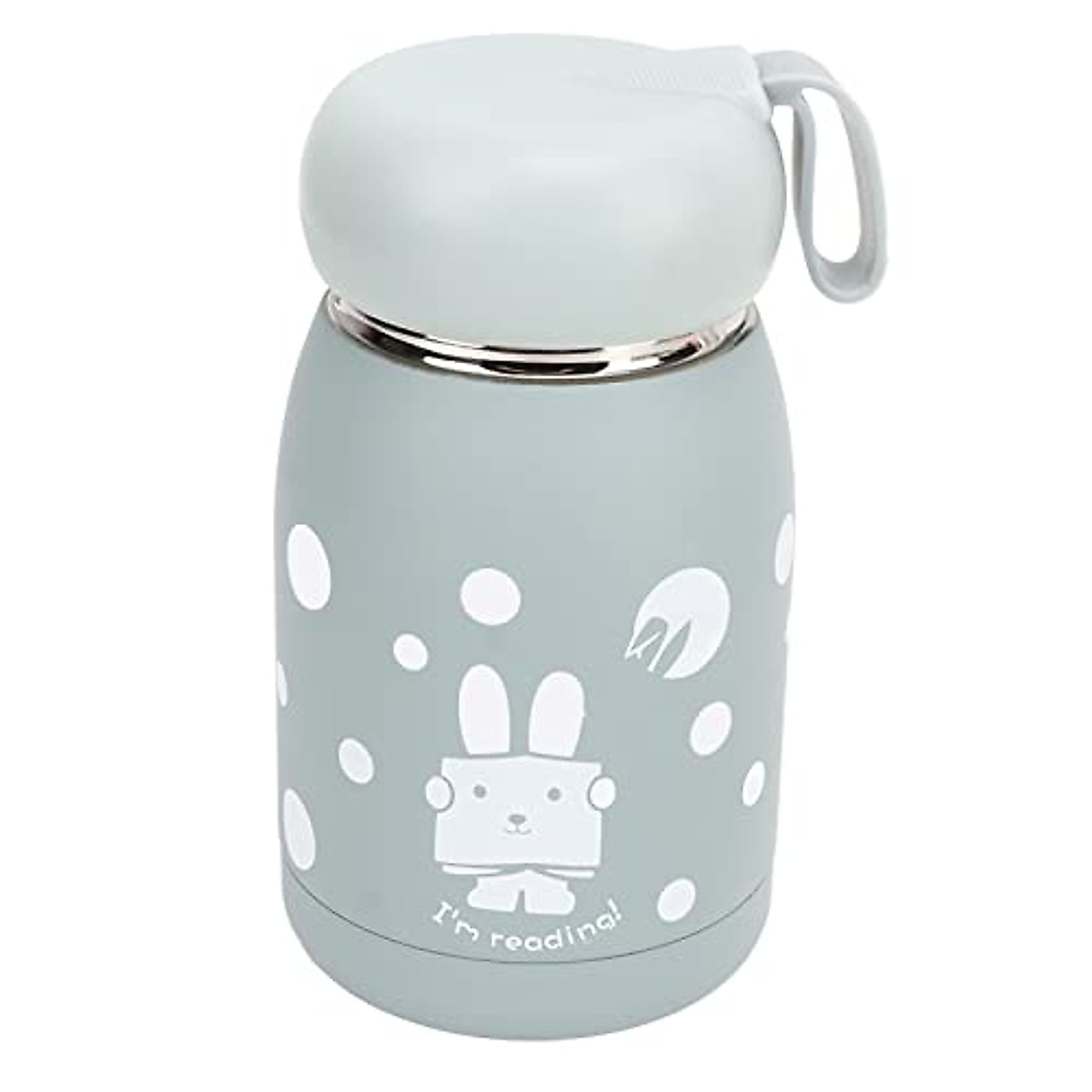 GLOGLOW Insulated Water Bottle, Stainless Steel 12 Ounce Insulation Cup for Kids, Rabbit Pattern, Double Wall for Travel (Blue)