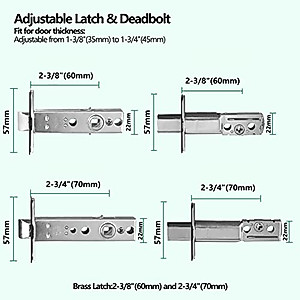 NEWBANG Brushed Nickel Double Door Handle Set,(Keyed and Dummy Set),MDHST2016SN-SET-BR-1