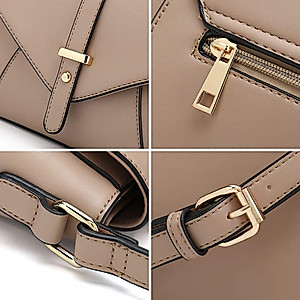 Ladies Designer Purses Cross Body Handbags Trendy Bags for Women Shoulder Bags (Khaki)