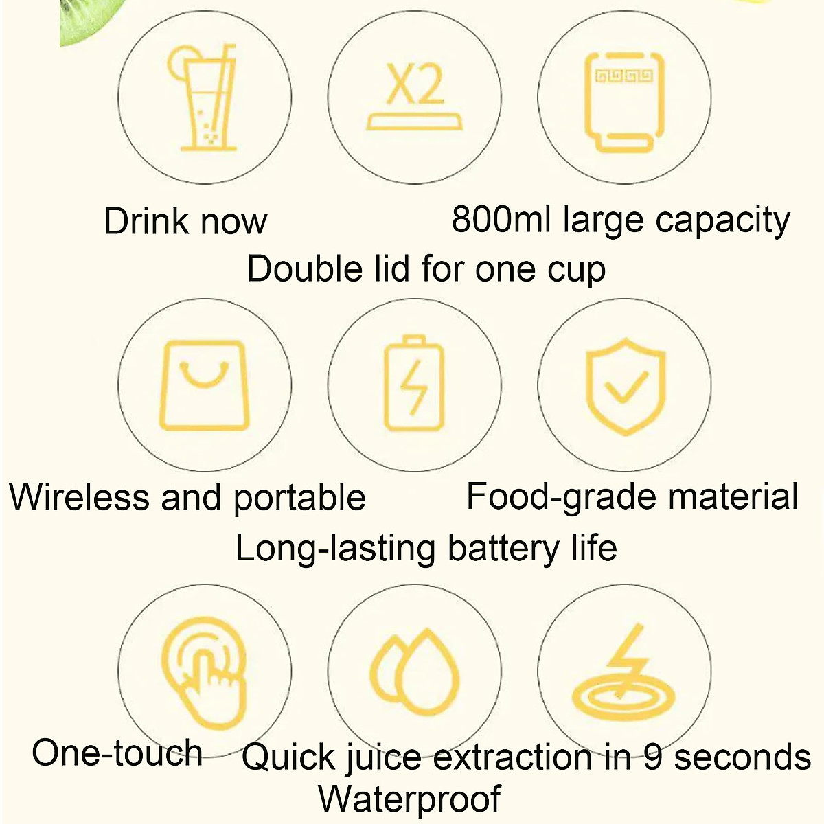 Vaboer Portable Juicer, Juice Cup Blender, Baboer Portable Juicer, Multi-Function Ton Barrels, Smoothie Blender with Travel Lid and Straw, for Home Fruit Wireless Small Juicer Cup (1.1L)