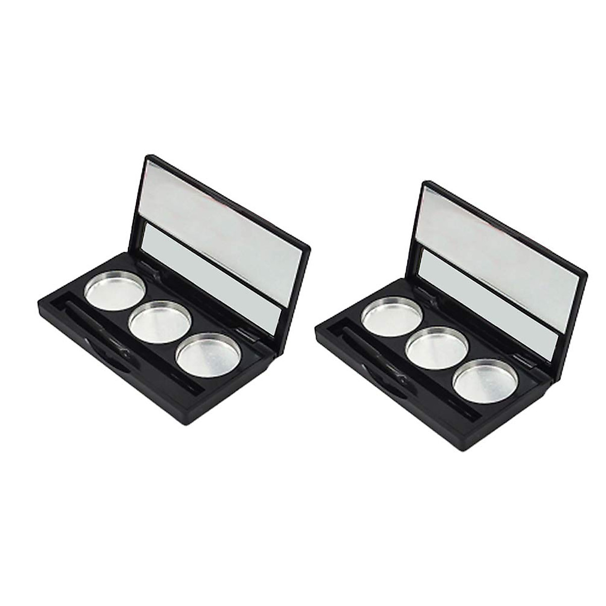Lurrose Empty Magnetic Eyeshadow Palette 3 Colors Empty Eyeshadow Case Box Empty Magnetic Cosmetics Makeup Powder Sample Container 2Pcs 26mm