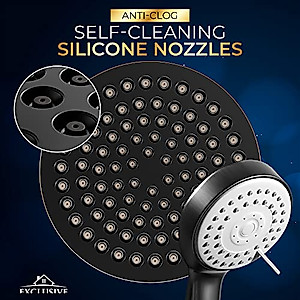 Shower Head With Handheld Combo, 6 Inch High Pressure Rainfall Showerhead With Hand Held 70 Inch Hose for Bath - Adjustable Swivel Shower Head Spray Anti-leak Nozzles - Universal Fit