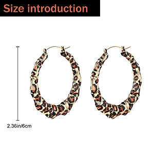VOYOMI Leopard Hoop Earrings for Women - Large Statement Geometric Circle Earrings,Drop Dangle Earrings Fashion Jewelry for Girls, Great as Gifts (Leopard Large)