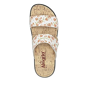 Alegria Womens Bryce Poppy Pop Leather Slide Sandal 9 M US
