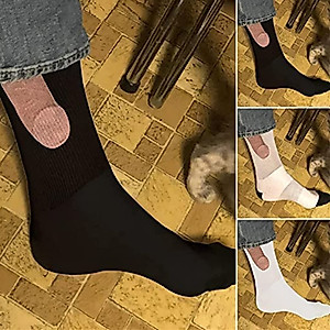 3 Pair,Show Off Socks,Show Off Socks Funny,Show Off Socks Mens Socks Cotton,Non -Slip,Deodorization, for Athletic Running Casual (Milky)