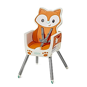 Infantino Grow-with-Me 4-in-1 Convertible High Chair, Fox-Theme, Space-Saving Design, Booster and Toddler Chair, for Infants & Toddlers 3M-36M