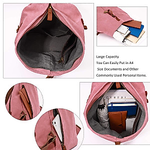 KL928 Canvas Vintage Backpack – Large Casual Daypack Outdoor Travel Rucksack Hiking Backpacks for Men Women