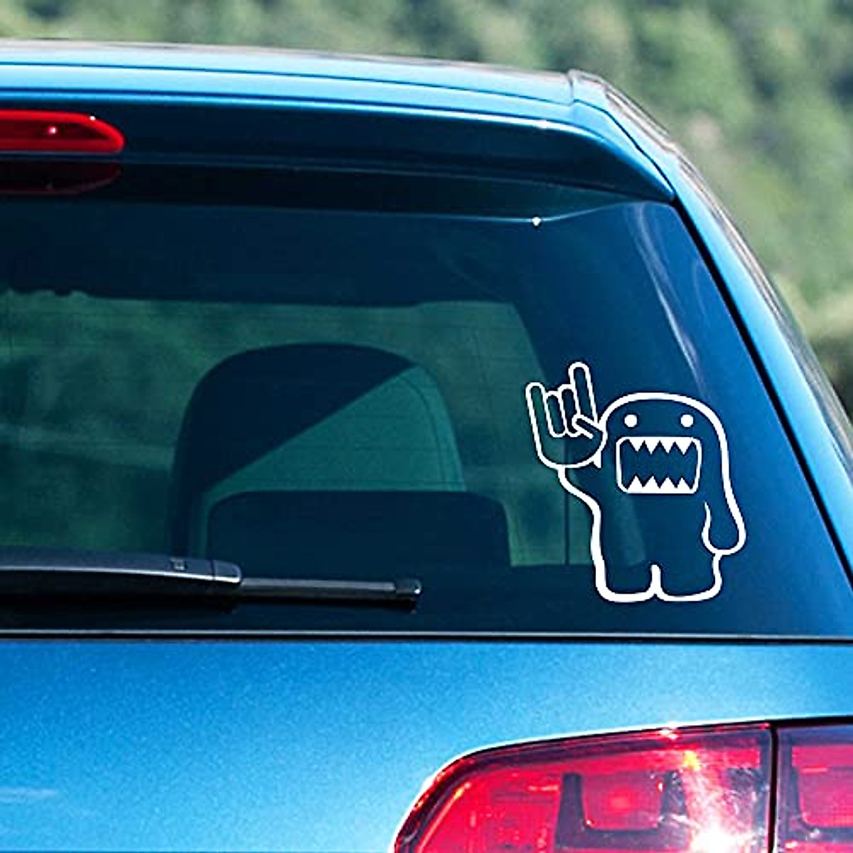 INDIGOS UG Car Sticker - Bumper- JDM - Die Cut - Auto - OEM - Heavy Domo - 120x110 mm White - Rear Window - Sticker - Tuning