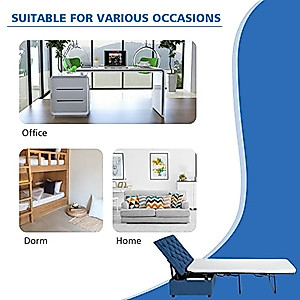 CXDTBH Folding Ottoman Sleeper Bed with Mattress Convertible Guest Bed Blue/Gray (Color : D)