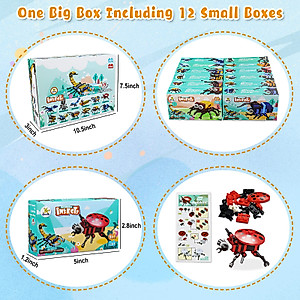 JOYPRO Mini Building Blocks Sets, 12 Small Animals Building Blocks Valentines Gifts Party Favor for Kids, Valentine Gift Exchange for Kids Boys Girls, Valentine Classroom Gifts Party Favors (12 Boxes)