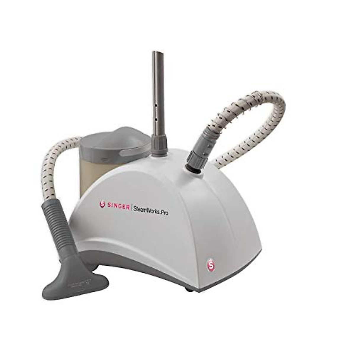 SINGER | SteamWorks Pro White Garment Steamer with 90 Minutes of Steady Steam Output, 1500 Watts, and 2.5L of Tank Capacity
