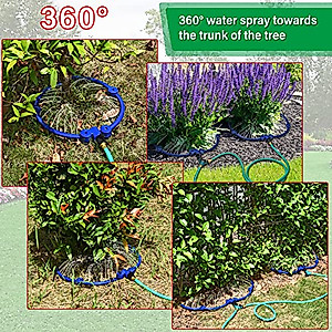 ZZM 360°Tree Water System Tree Watering Ring Circle Sprinkler and Irrigation System Targeted Water with Y Hose Splitter for New Tree Outdoor Plants Raised Garden Beds Shrubs