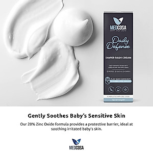 Medcosa Diaper Cream | Your Daily Defense Against Diaper Rash | Baby Butt Cream w/Zinc Oxide | Helps Protect, Soothe & Reduce Redness & Irritation (2 pack)