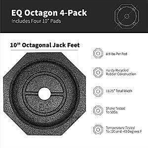 SnapPad EQ Permanently Attached RV Leveling Jack Pad for Equalizer Landing Feet (Octagon 4-Pack)