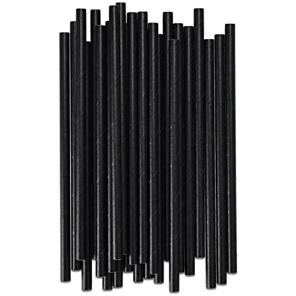 [500 Bulk] 5.75 inch Black Short Paper Straws, Stir Straws for Cocktail, Coffee, Mixed Drinks - Home, Bar and Restaurant Straws - 100% Biodegradable
