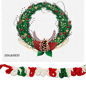 DDL&HEXI 3 Skeins of Loop Yarn Finger Knitting Yarn (605 Christmas)