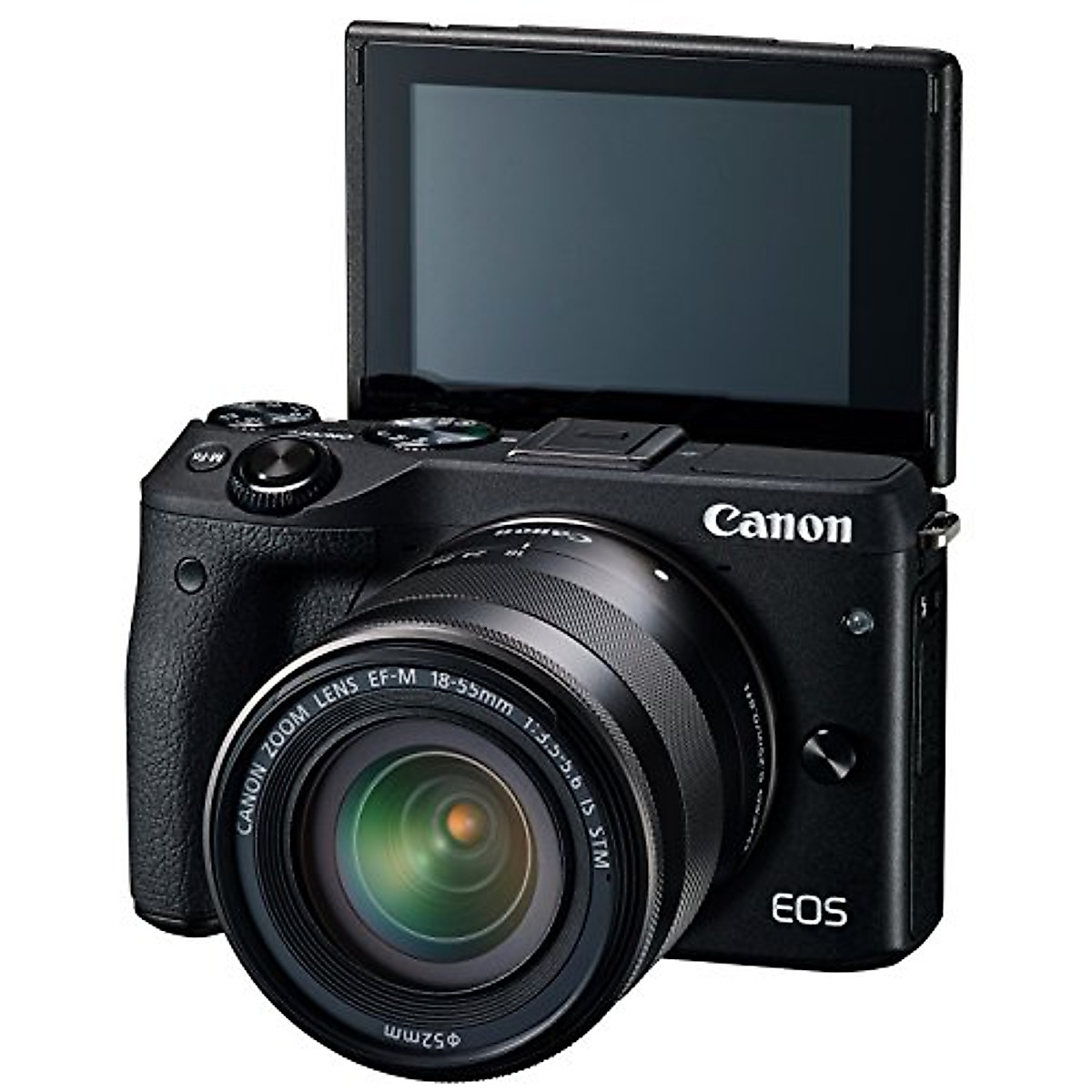 Canon EOS M3 Mirrorless Camera (Black) with EF-M 18-55mm f/3.5-5.6 IS STM Lens - International Version (No Warranty)