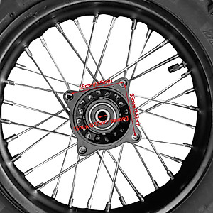 Eachbid 80/100-12inch Rear Tire Disc Brake Rim Wheel With 15mm Bearing Set for Pit Pro Dirt Bike