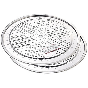 Steaming Plate, 2 Pack 10 Inch Round Food Grade Stainless Steel Steamer Plate for Food Steaming in Kitchen and Outdoors (26 cm)