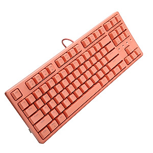 STK130 Mechanical Computer Keyboard ,Ergonomic 87‑Keys Gaming RGB Keyboard , for Game Office Home(orange)