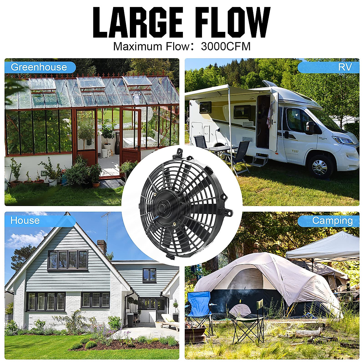 ECO-WORTHY 800CFM Solar Fan Kit, 12in 80W DC Fan Powered by 100W Solar Panel for Greenhouse, Chicken Coop, Attic, Shed, Barn - DELIVERY IN 2 OR 3 PARCELS