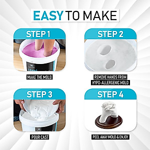 Hand Casting Kit for Couples or Family | Mounting Plaque Included | DIY Plaster Hand Mold Keepsake Sculpture Kit Gifts for Her, Kids, Weddings, Anniversary