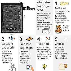 PALTERWEAR Mesh Zipper Bag with Clip - Set of 4 (Black, 6 x 8 inch)