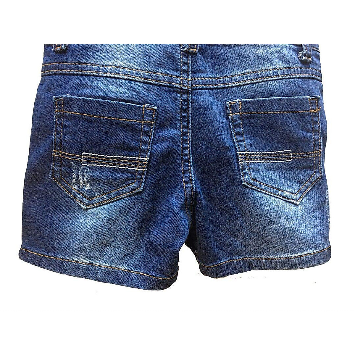 KIDSCOOL SPACE Baby & Little Girls/Boys Summer Shorts,Adjustable Jean Shortall Overalls,Blue,3-4 Years