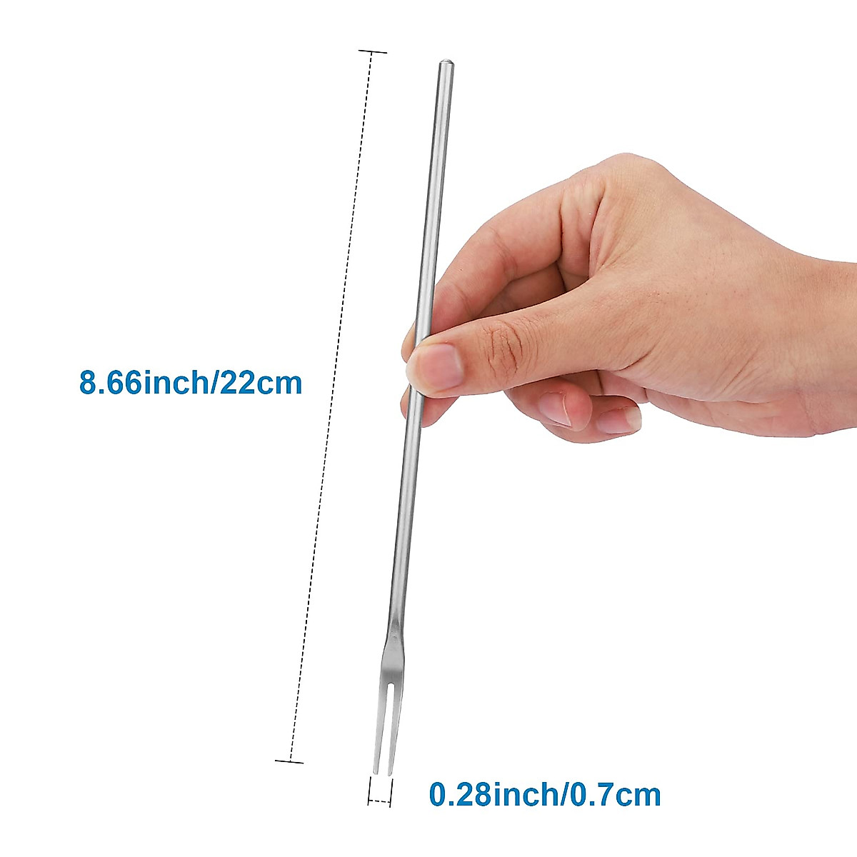 Beatcreat Pickle Forks,8.66 Inch Long Handled Olive Forks,18/8 Stainless Steel Long Handle Salad Forks, Cocktail Forks,Dessert Forks,Fruit Forks,Pickle Grabber, Appetizer Forks,4 Pack