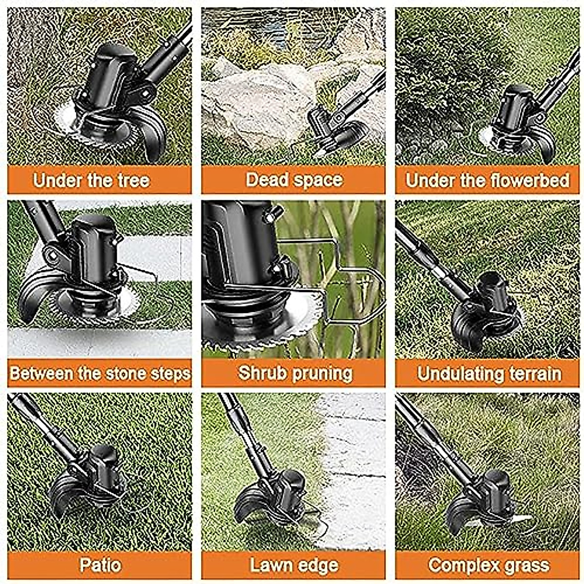 Robotic Lawnmower Electric Lawn Mower, 4000mA Rechargeable Garden Lawn Trimmer 2 in 1 Multifunctional Lawn Mower Removable Battery