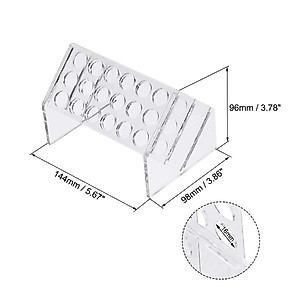 uxcell Slant Rack Acrylic Test Tube Holder 18 Wells for 10ml/15ml Centrifuge Tubes Clear