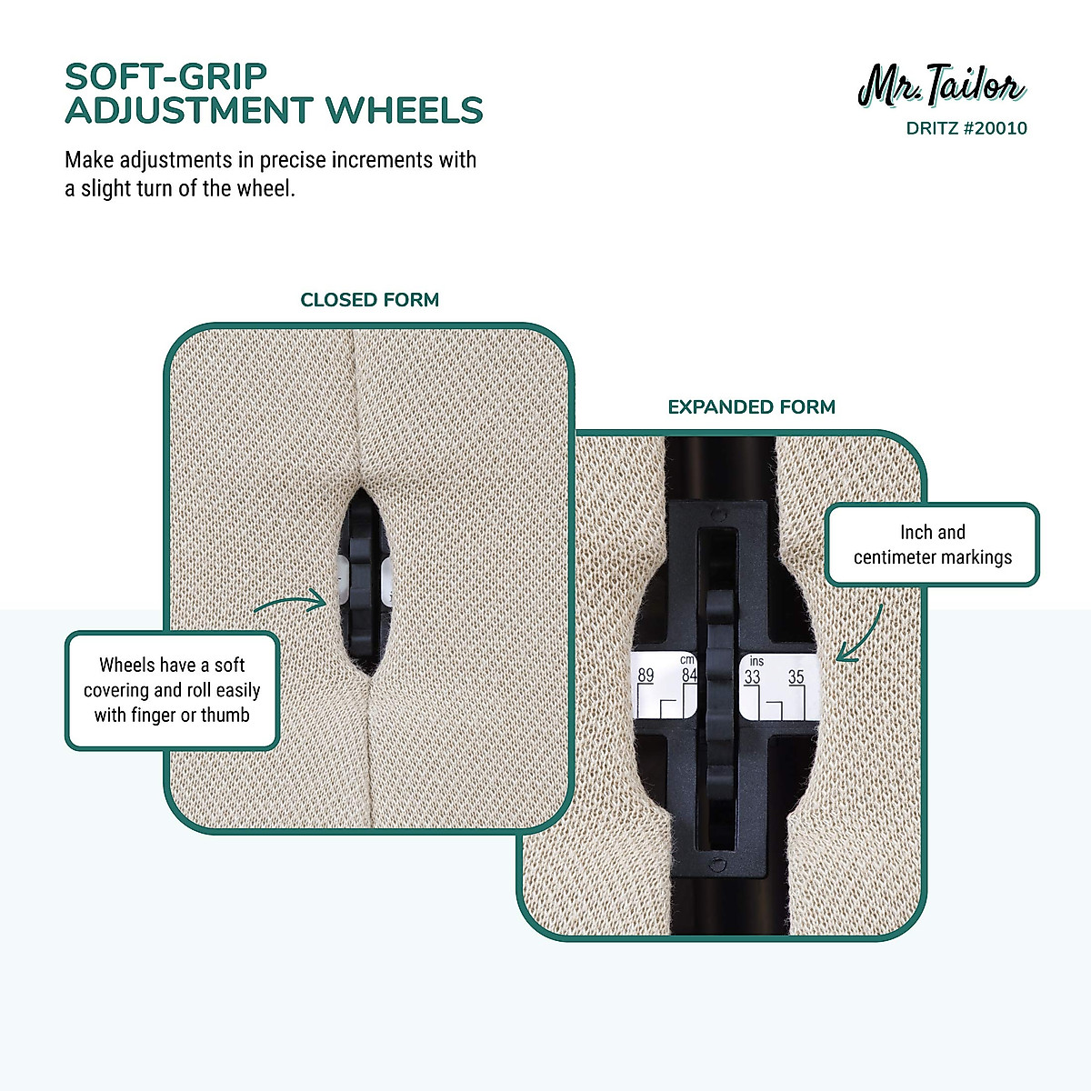 Dritz Mr. Tailor Adjustable Dress Form, Male, Black