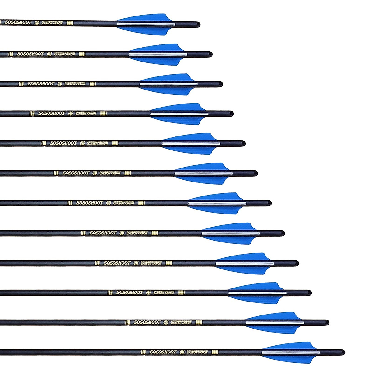 e5e10 20"/22'' Crossbow Bolts Carbon Arrows 8mm Shaft Half Moon Nocks with Replaceable Screw-in Broadhead for Crossbow Hunting Target Practice Outdoor Gift, 12Pcs (20inch New)