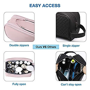 BAGSMART Toiletry Bag for Men, Travel Toiletry Organizer Dopp Kit Water-resistant Shaving Bag for Toiletries Accessories, Door Room Essentials, Pink