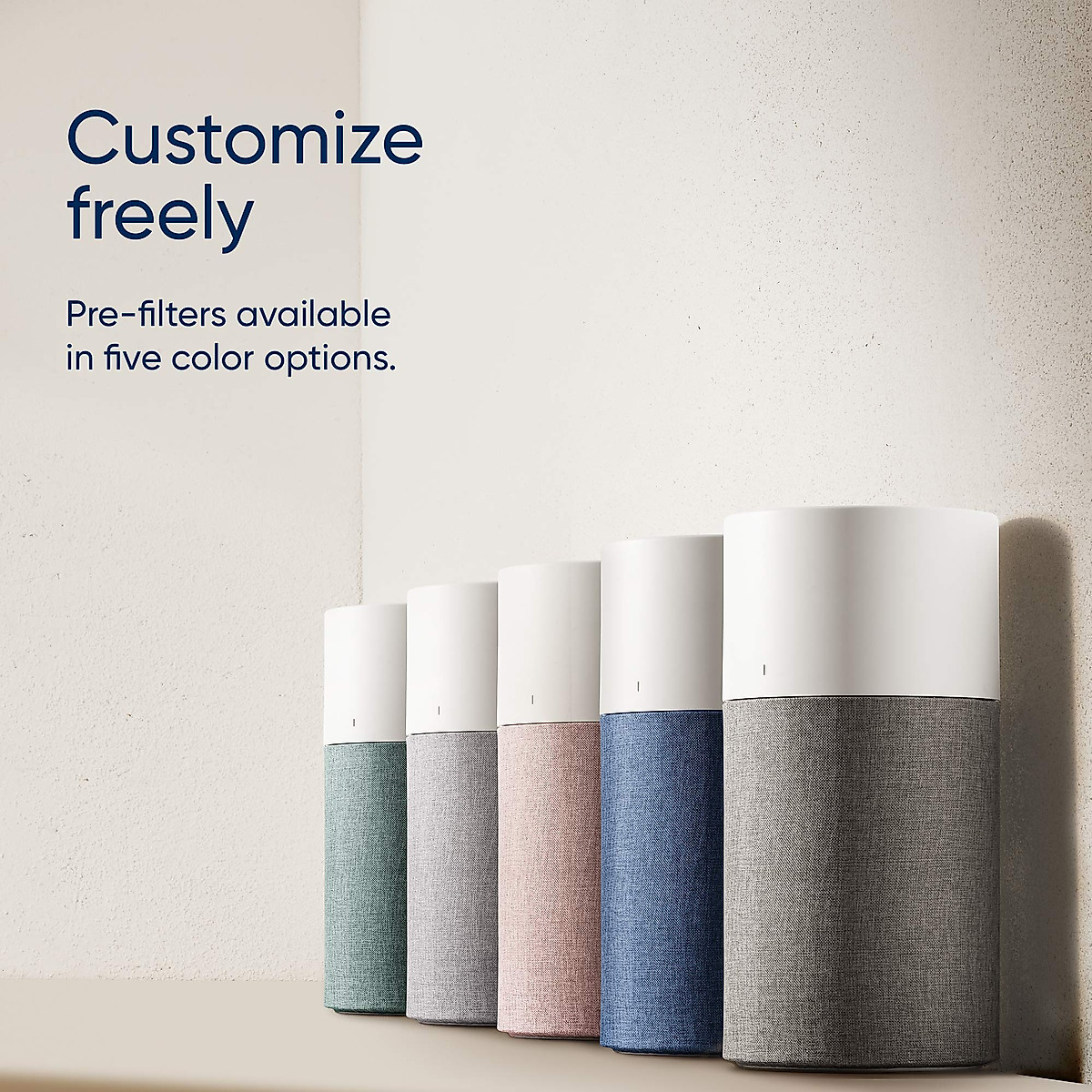 BLUEAIR Blue Pure 311 Auto Light Pink Pre-Filter, Washable Fabric Traps Pollen, Pet Hair & Dust, Archipelago Sand