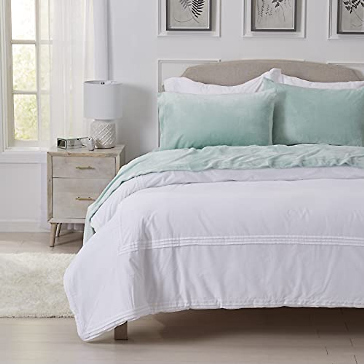 NY Loft Ultra Soft Micro Fleece Sheets Set with Extra Deep Pockets | Extra Soft Velvet Fleece Sheet Set | Super Plush Polar Fleece | Velvet Plush Cozy Warmth | Tribeca Collection (Queen, Surf)