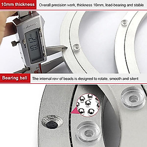 Rotating Bearing Plate, Rotating Heavy Duty Aluminium Alloy Rotating Bearing Plate Turntable Round Dining Table(4 inch*H8.5MM)