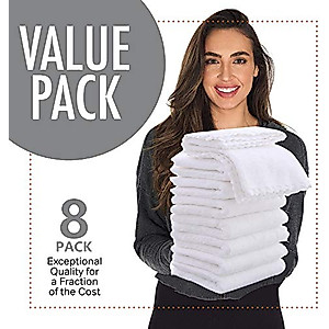 8 Pack Large Burp Cloths for Baby - 20" by 10" Ultra Absorbent Burping Cloth, Washcloths, Newborn Towel - Milk Spit Up Rags Burp Clothes for Unisex, Boy, Girl (White)