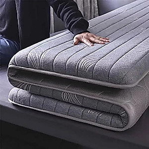 QQCC Mattress Topper Latex Mattress, Soft Fashion Mattress Double Household Thickened Folding Foam (Color : Gray, Size : Thickness 8cm)