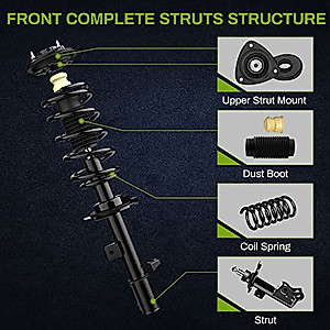 AUTOSAVER88 Front Complete Struts & Coil Spring Assembly Compatible with 2001-2012 Ford Escape, 2001-2006 & 2008-2011 Mazda Tribute, 2005-2011 Mercury Mariner