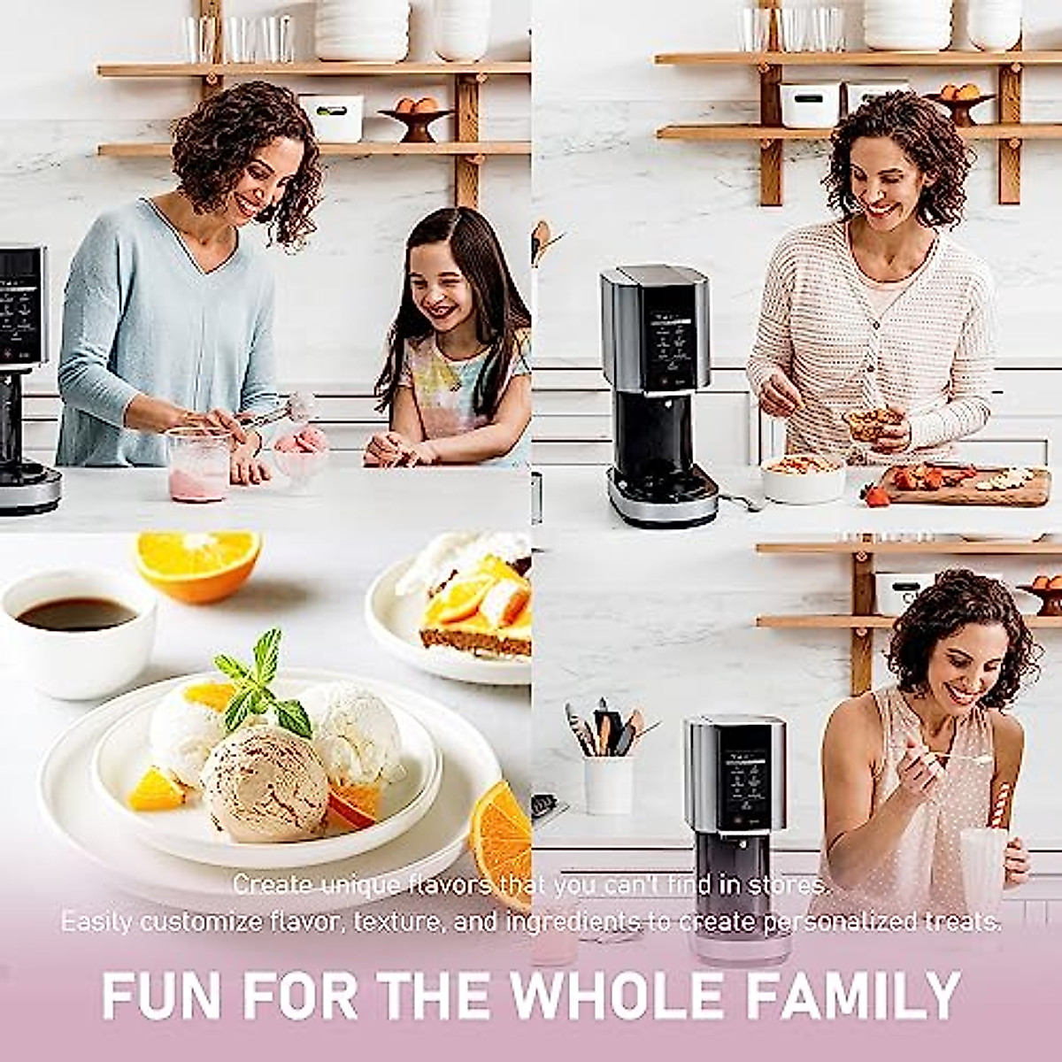 Containers Replacement for Ninja Creami Pints and Lids, Ice Cream Storage Containers Compatible with NC301 NC300 NC299AMZ Series Ice Cream Maker, BPA Free Dishwasher Safe Airtight & Leak-Proof (4 Pack)