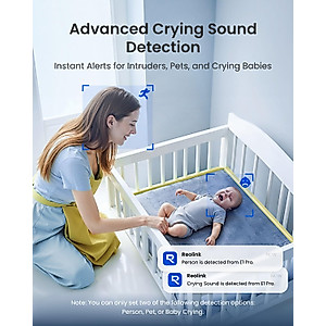 REOLINK Cameras for Home Security, 4MP HD Plug-in Security Camera Indoor Wireless, 2.4/5Ghz WiFi, Pan Tilt, Night Vision, Baby Monitor/Pet Camera, Home Cameras with App for Phone, E1 Pro (2 Pack)