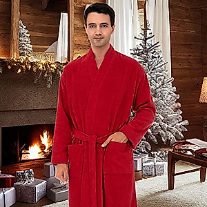 TowelSelections Mens Robe, 100% Cotton Terry Cloth Bathrobe, Spa Bath Robes for Men Large/X-Large Alloy