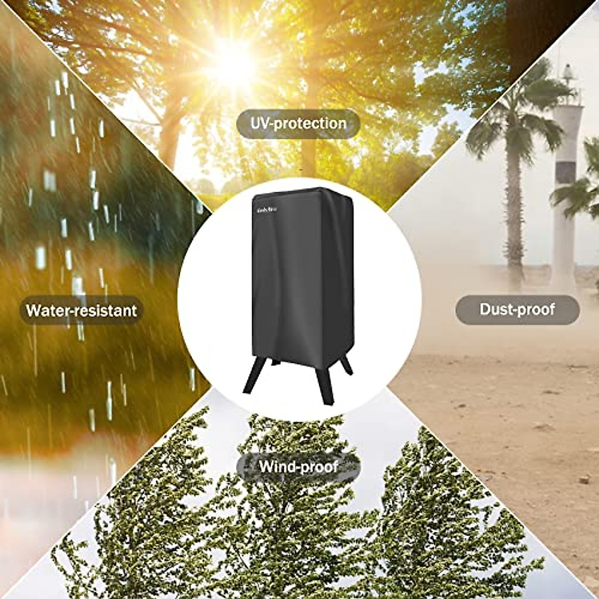 only fire Grill Cover for Masterbuilt 30 Inch Propane Smoker, Heavy Duty Waterproof Replacement Cover, Black