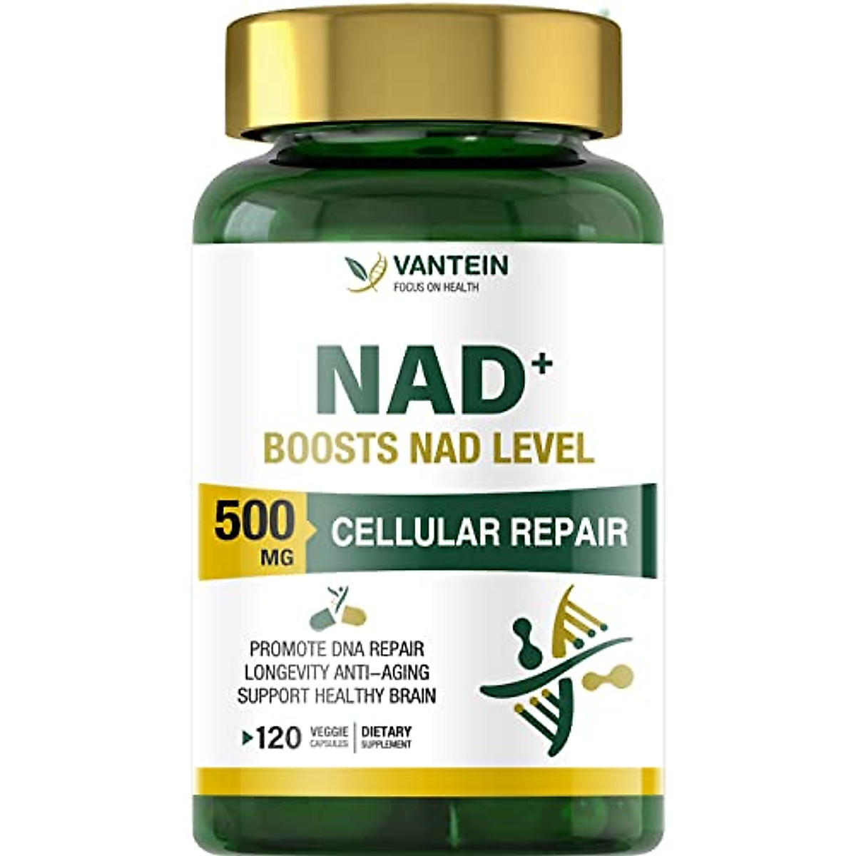 vantein NAD Supplement 500MG, Supports Skin Health, Healthy Aging, Boost NAD Levels, Muscle Health, Promotes Immune