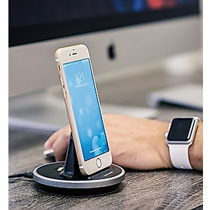 Encased iPhone 7 Charger Dock, Fast Charge Desktop Charging Stand (case Compatible) DockMate² MFI Certified Lightning Charger (Fully Adjustable Design) Aluminum/Black iPhone 8