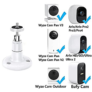3 Pack Wall Mount for Ring Camera&Stick Up Cam Wired/Indoor Cam//Battery Cam/Ring Plug-in HD Security Cam,Indoor Outdoor Bracket for Wyze Cam Pan/V2 /V3/Outdoor, 360° Adjustable Mounting Bracket